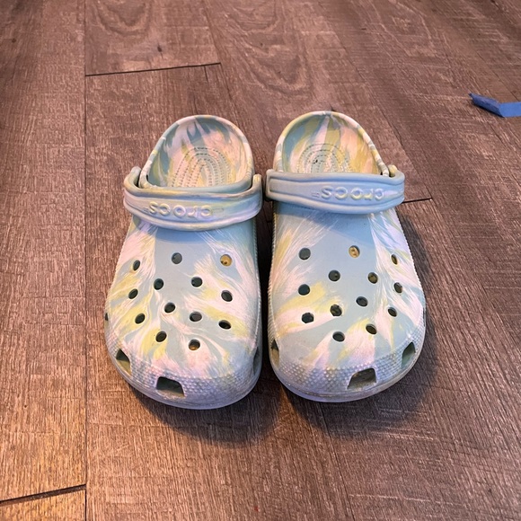 CROCS | Shoes | Blue Green And White Crocs | Poshmark